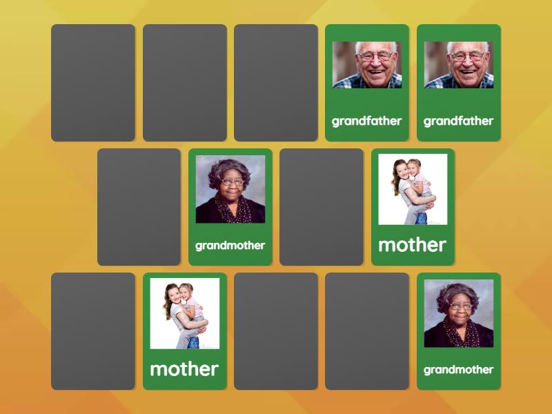 Family members memory game - Matching pairs
