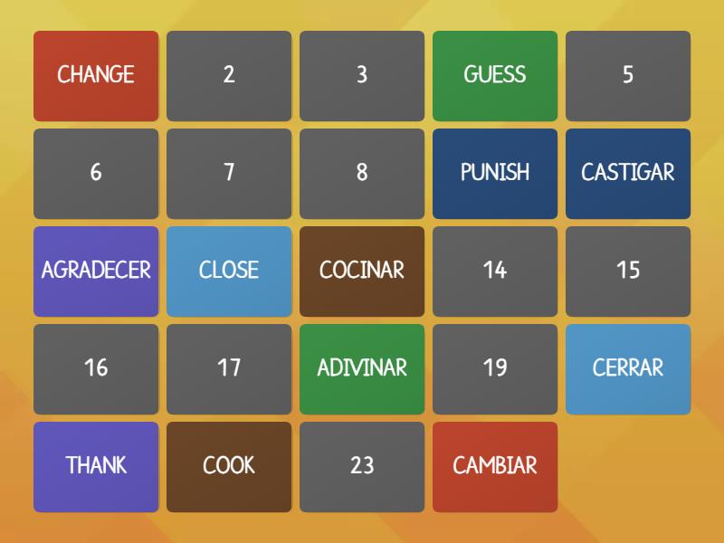 ENGLISH VERBS - Parejas