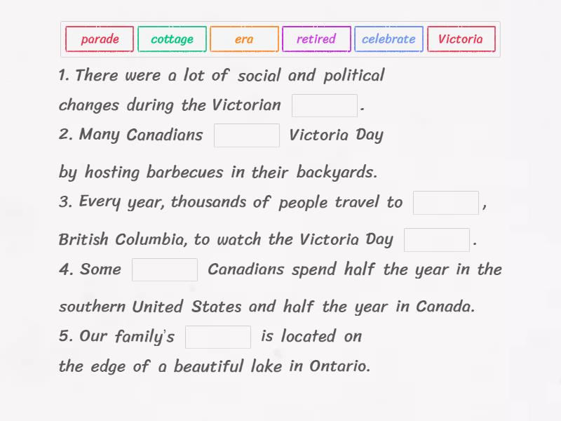 Victoria day - Complete the sentence
