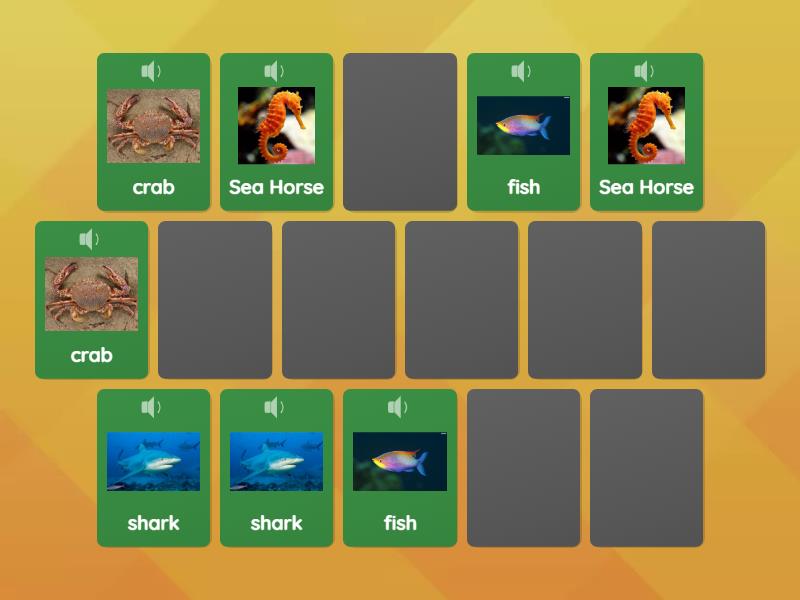 ocean animals - Matching pairs