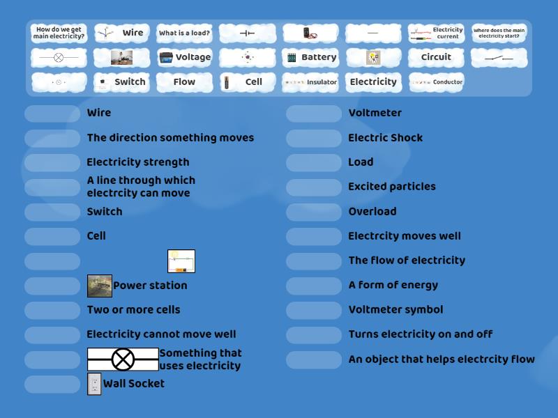 Unit 5 - Electricity Match Q - Match up
