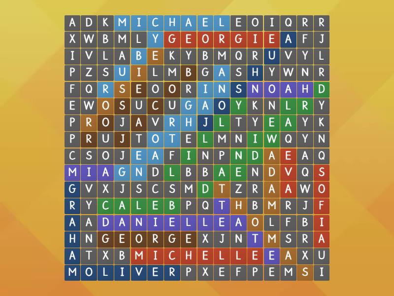 Find Your Name Wordsearch