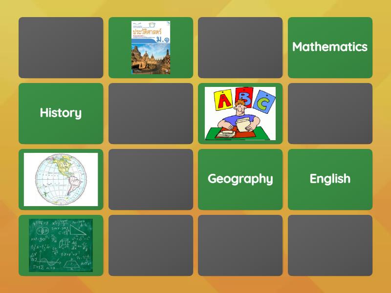 School Subject Vocab - Matching pairs