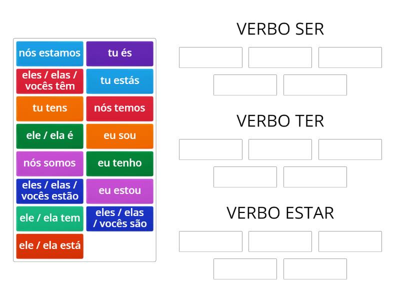 VERBOS SER TER ESTAR - Group sort