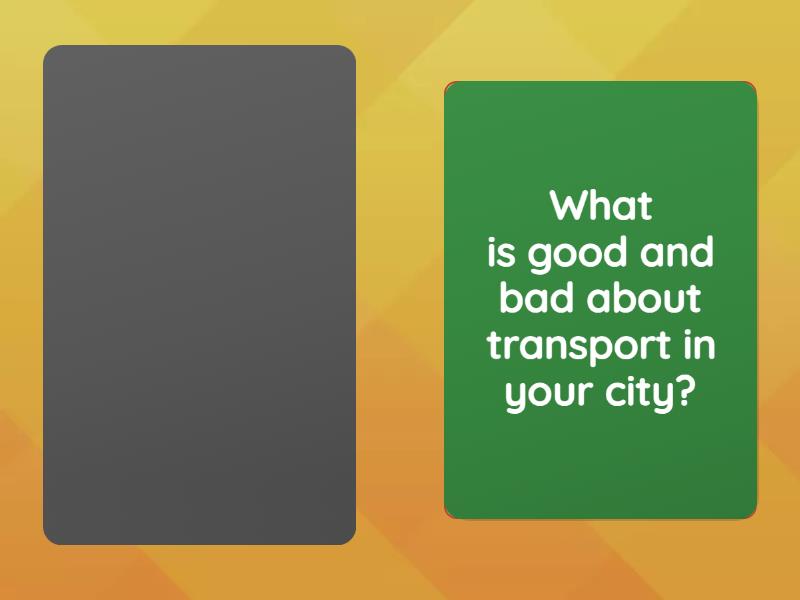 Starter Unit 6, transport questions - Speaking cards