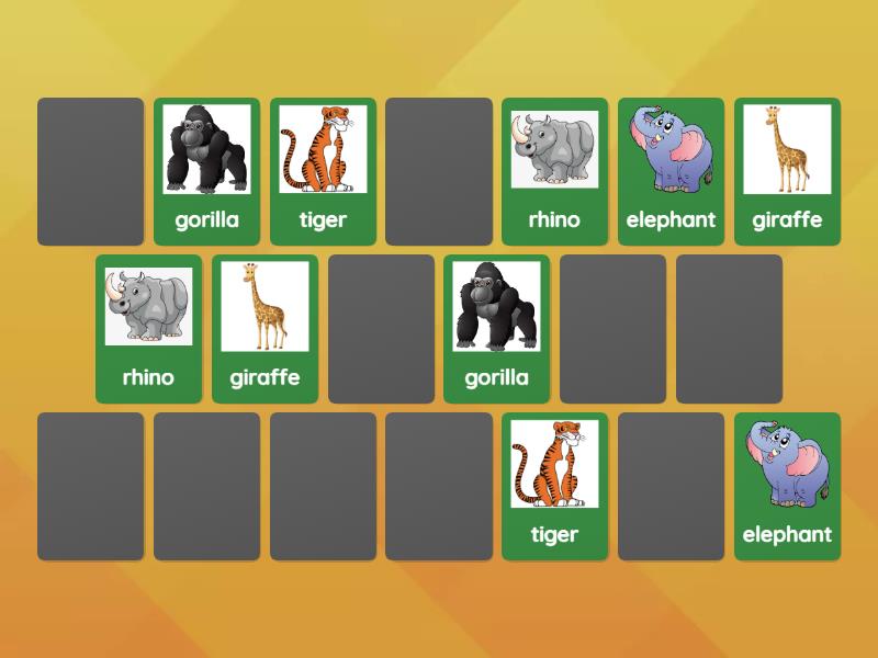 Wild Animals - Matching pairs