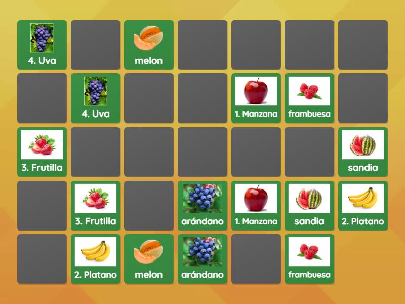 MEMORICE FRUTAS-ANIMALES - Matching pairs