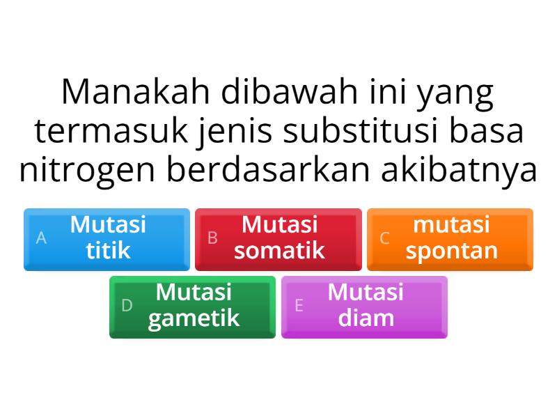 Jenis Substitusi Basa Nitrogen Berdasarkan Akibatnya - Kuis