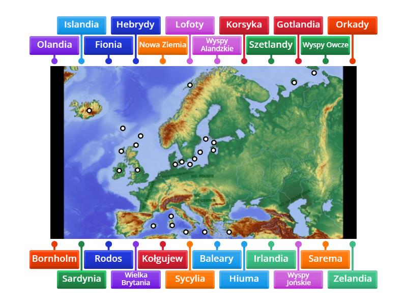 Europa - Wyspy - Labelled diagram