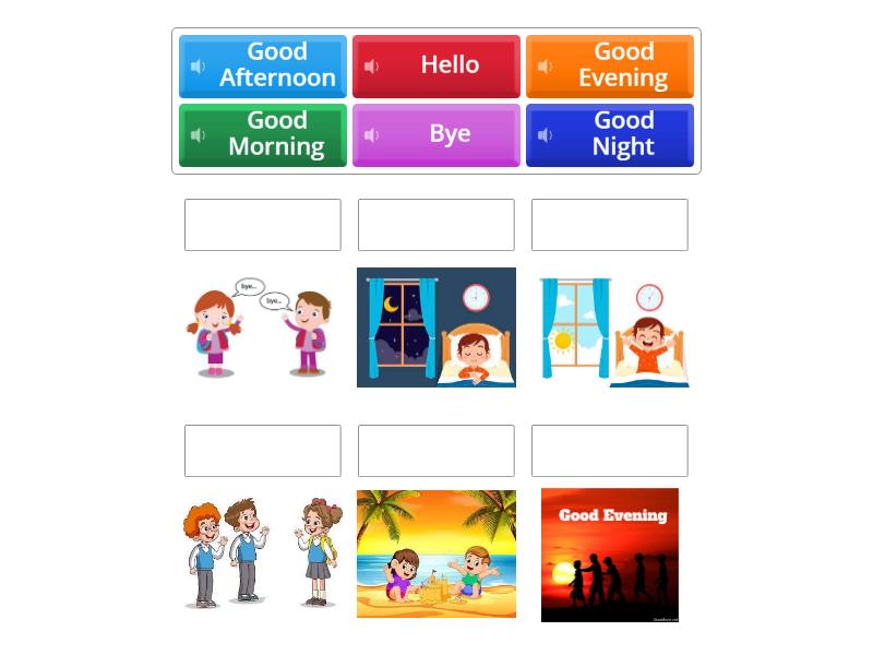 Class PP_Match the Greetings_Worksheet A - Match up