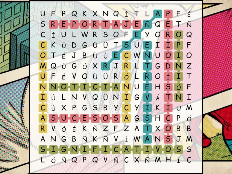 GÉNEROS PERIODÍSTICOS - Sopa de letras