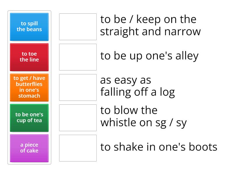 Idiom matching - Match up