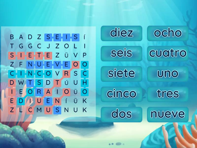 NUMEROS. sopa de letras - Wordsearch