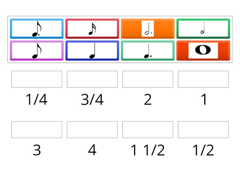 Note Values - Easy - Match up