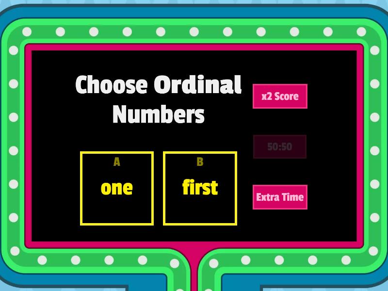 Cardinal & Ordinal Numbers - Gameshow quiz