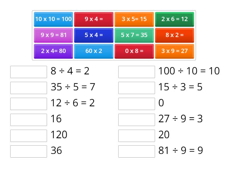 Fact Family - Match up