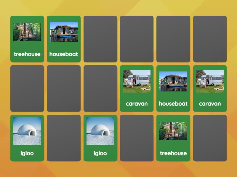 Types of houses - Matching pairs