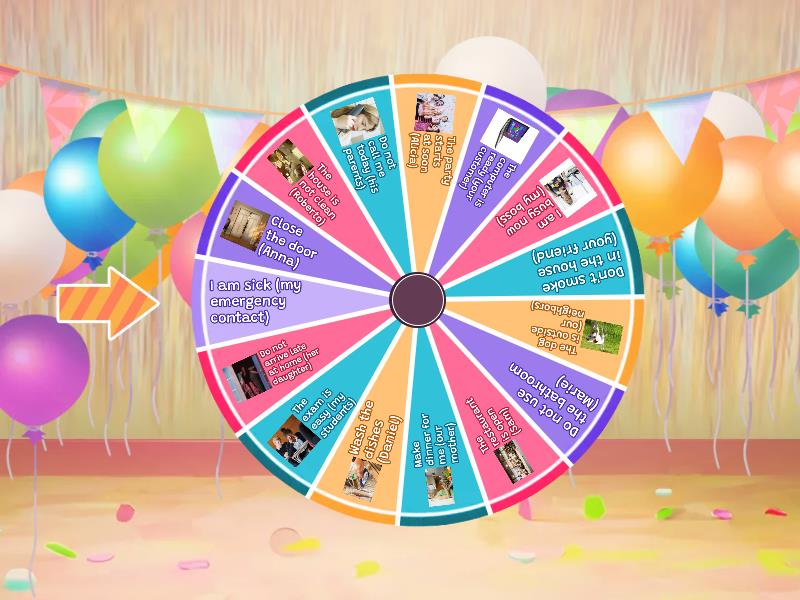 Messages with ask and tell... - Spin the wheel