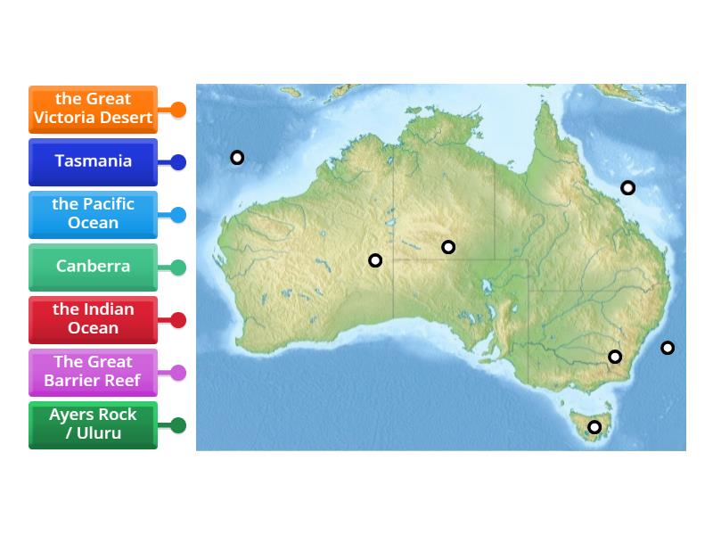 Physical Features of Australia - Labelled diagram