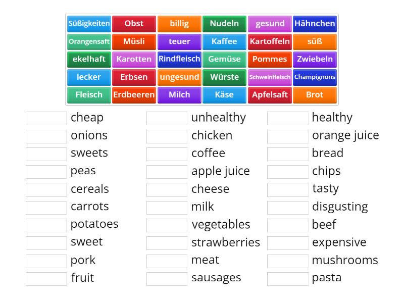 Food, Drink and Opinions - Match up