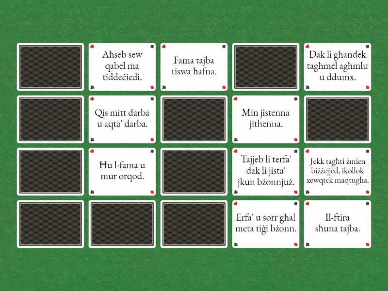 Qabbel il-qawl mat-tifsira - Matching pairs