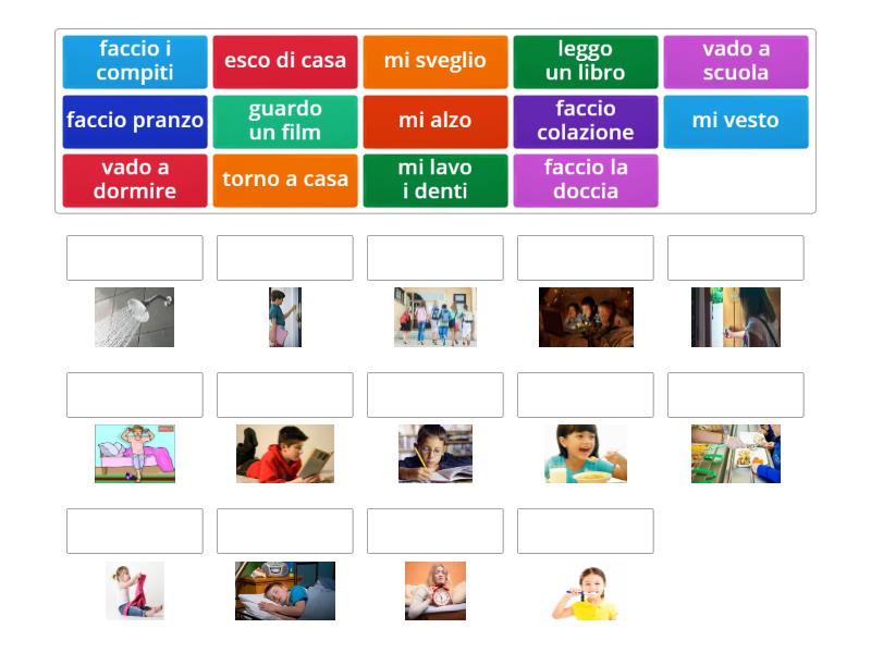 La mia giornata - my daily routine (a) - Match up