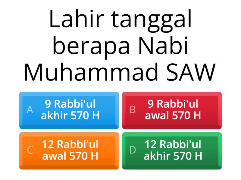 Mengenal Nabi Muhammad SAW - Quiz