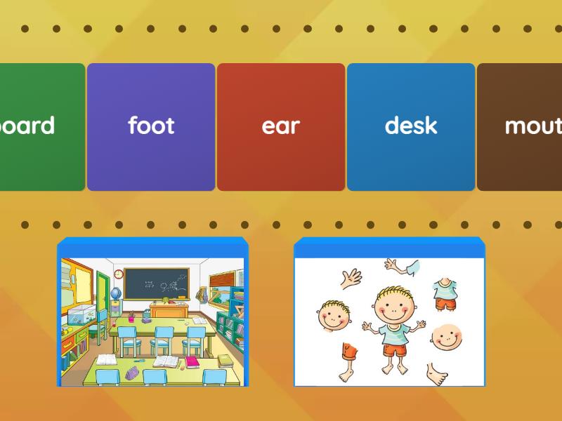 Classroom objects/Body parts - Speed sorting