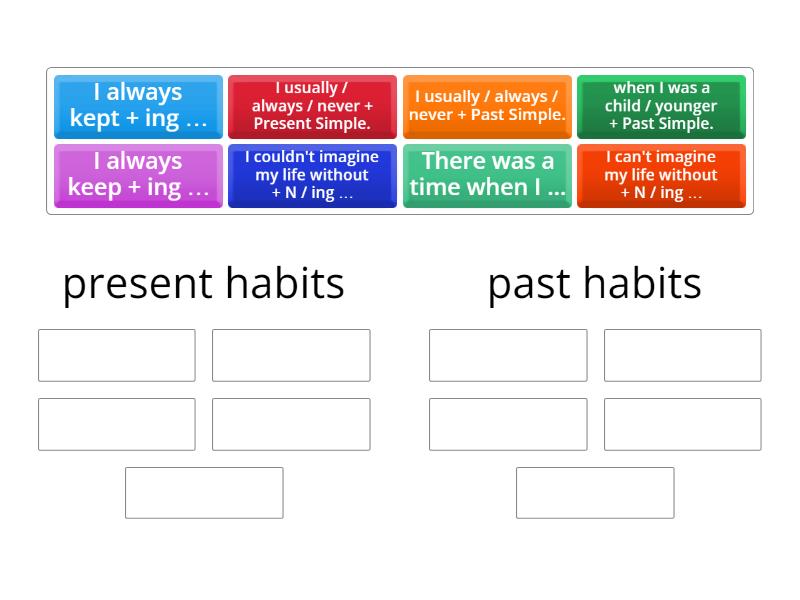 present past habits - Group sort