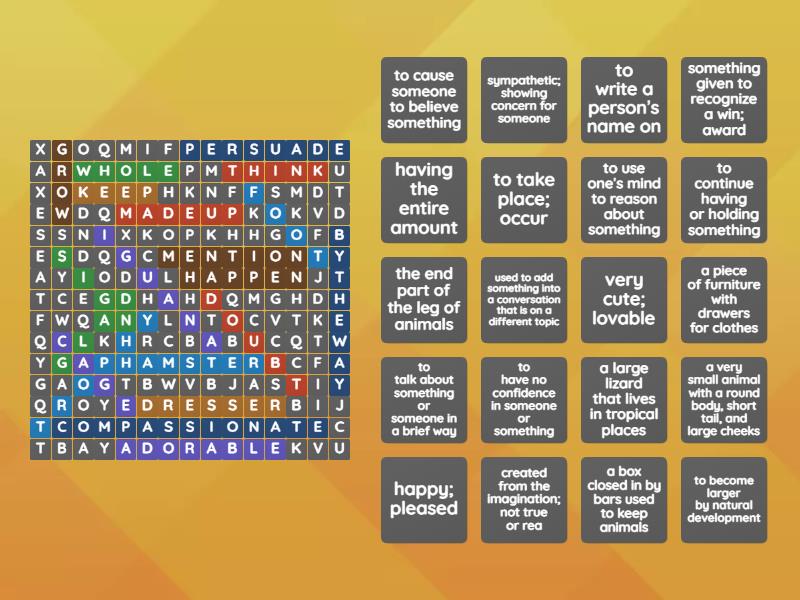 G3 Week 9 Vocab Word Search - Wordsearch