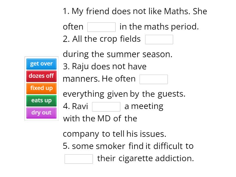 PHRASAL VERBS -1 - Missing word