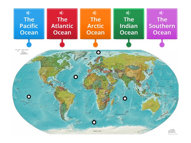 5 Oceans - Labelled diagram