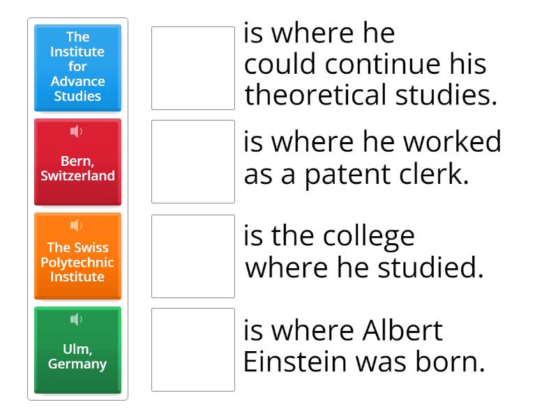 Albert Einstein Listening Exercise - Match up