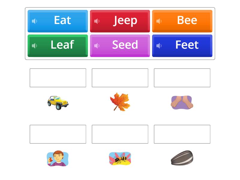 Oxford Phonics ee-ea-y-ey - Match up