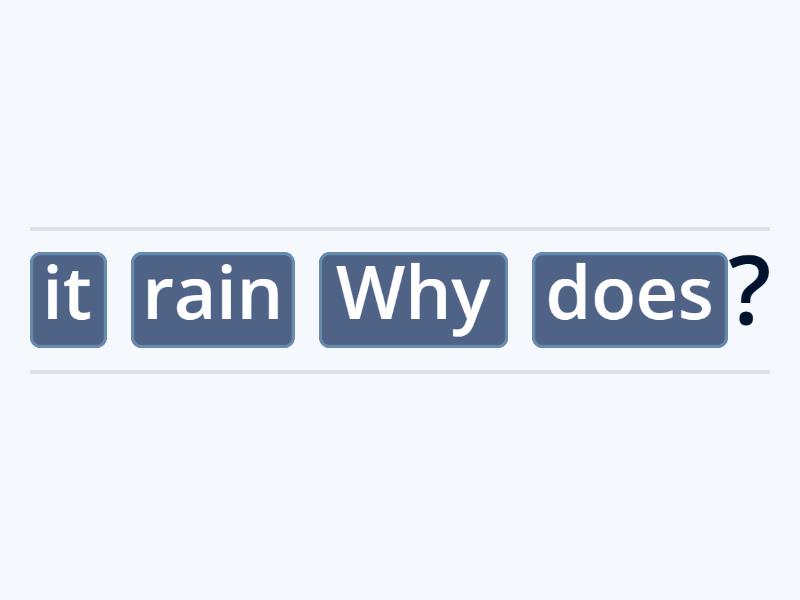 Why Does It Rain Questions - Unjumble