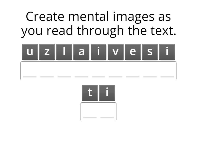 Comprehension Strategies - Anagrama