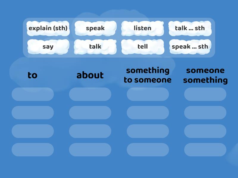Verb + Prep. Collocations - Unit 2 - Group sort