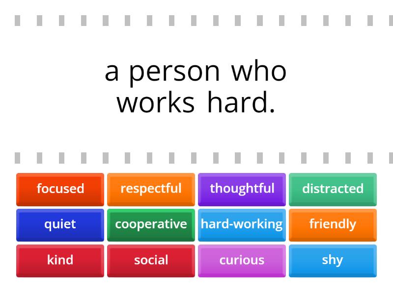 Adjectives 1: Words to describe behaviour/personality traits - Find the ...