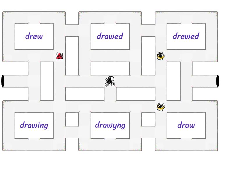 Simple past Irregular and regular verbs - Maze chase