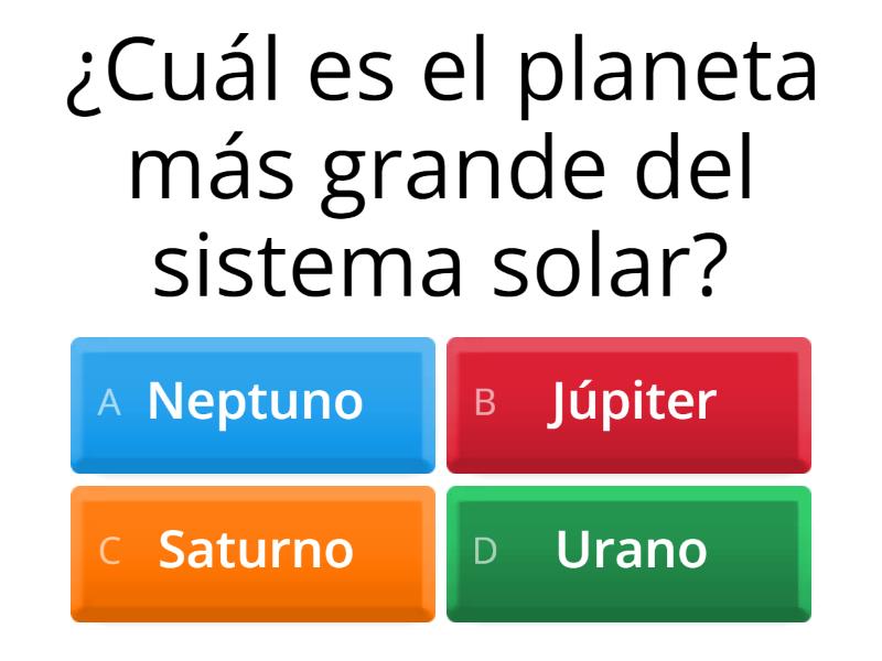 Cuestionario de Sistema Solar - Quiz