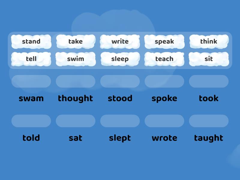 past simple irregular verb match 4 - Match up