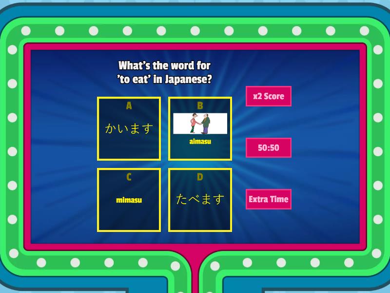 Basic verbs in Japanese - Gameshow quiz