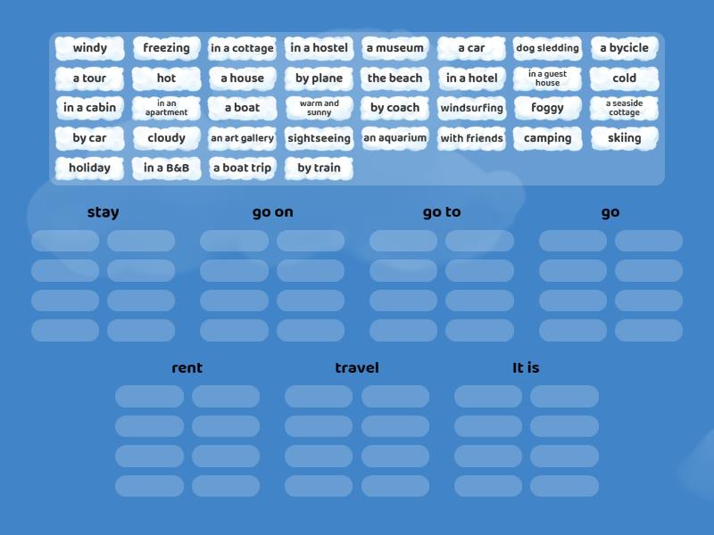 On Screen, A2, travelling - Group sort