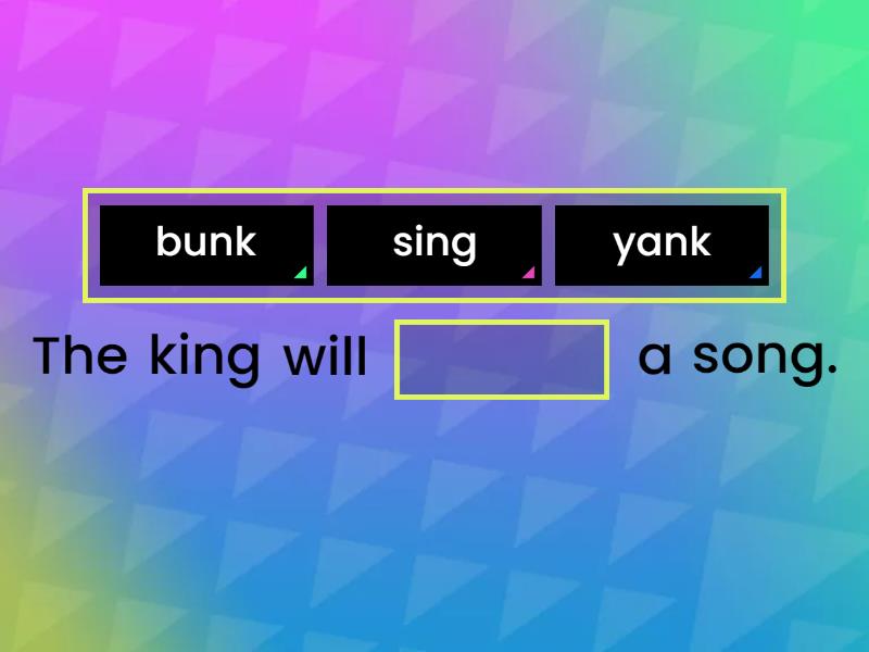 -ng and -nk Sentences - Complete the sentence