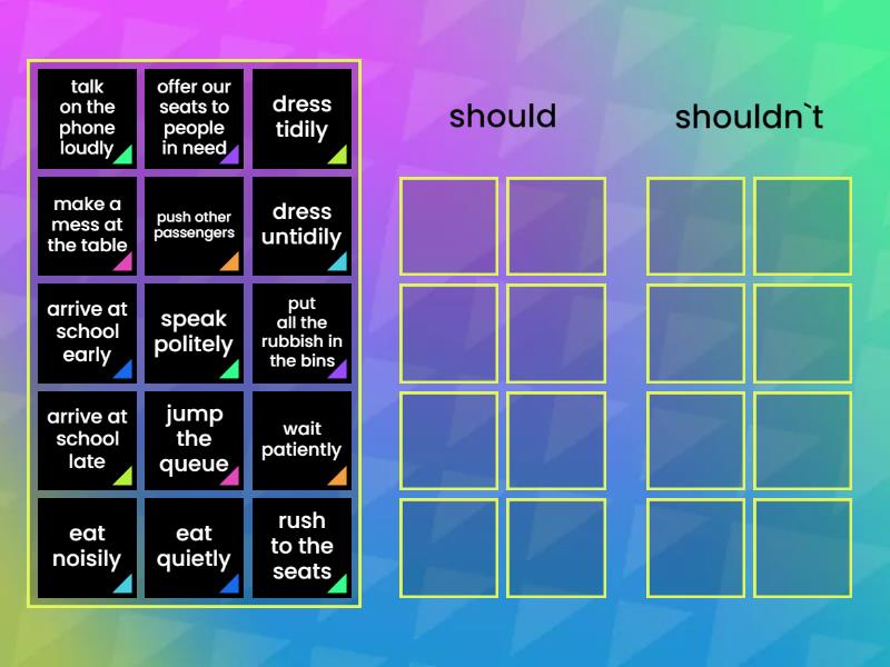 Good manners (should / shouldn`t) - Group sort