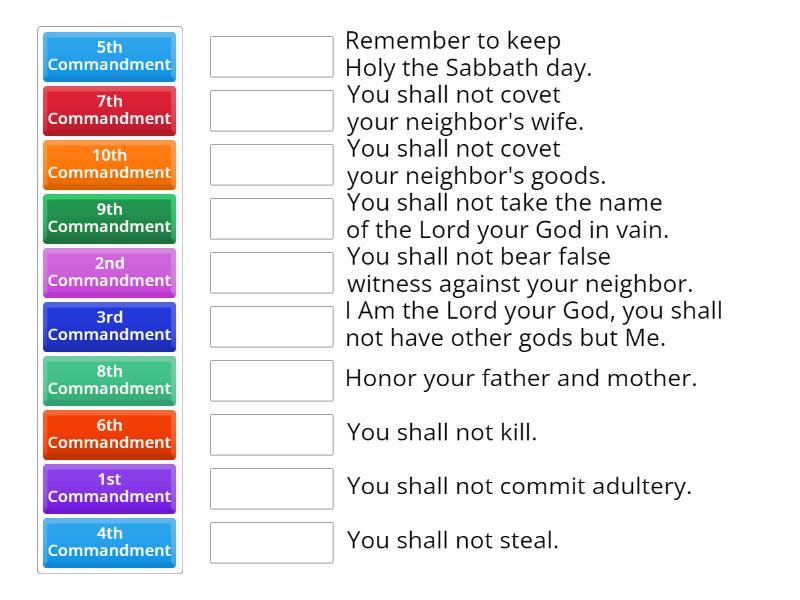10 Commandments - Match up
