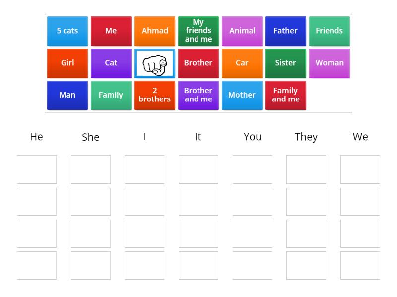 Subject Pronouns - Group sort