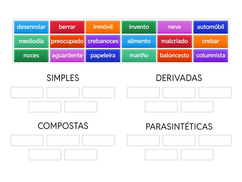 TIPOS DE PALABRAS - Group sort