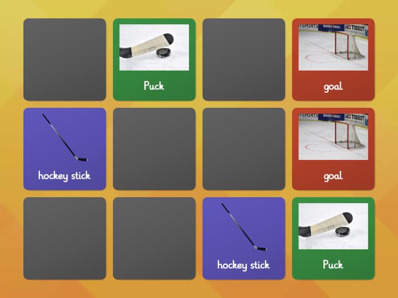 Hockey Flash Cards - Matching pairs