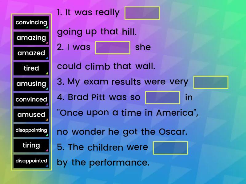 4C Adjectives ed/ing - Missing word